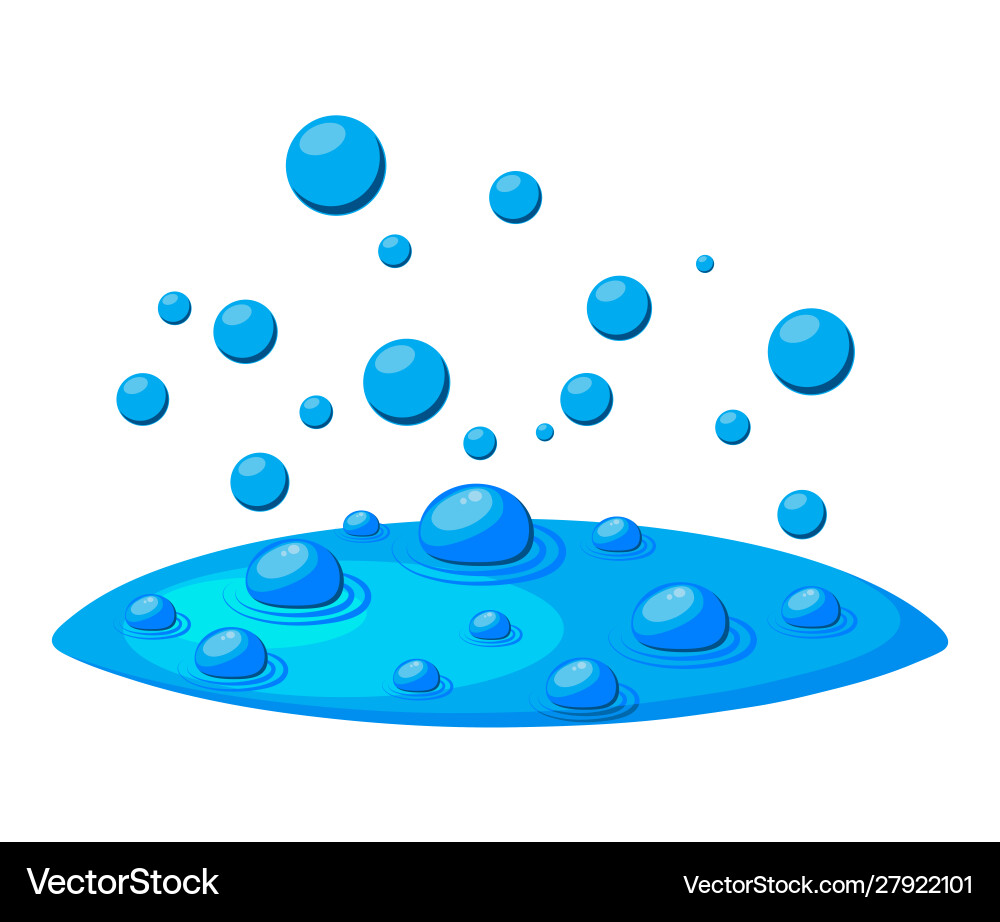 Bubbles water template for boiling soup blue Vector Image