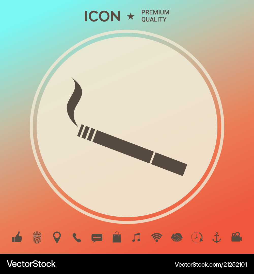 Cigarette symbol icon Royalty Free Vector Image