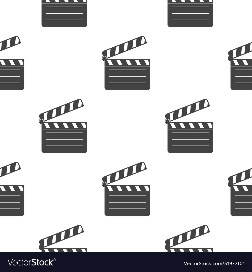 Clapper board black seamless pattern Royalty Free Vector