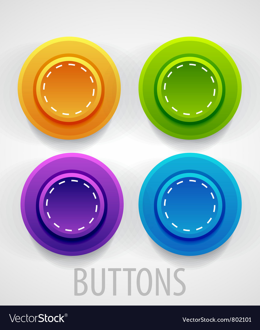 Color buttons Royalty Free Vector Image - VectorStock