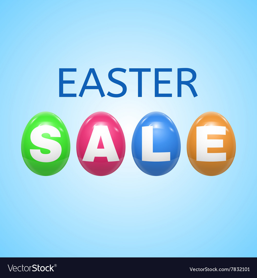 Easter sale background with eggs Royalty Free Vector Image