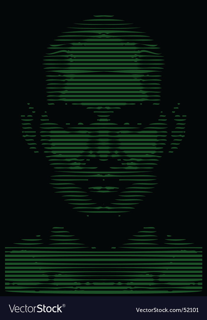 Face green line Royalty Free Vector Image - VectorStock