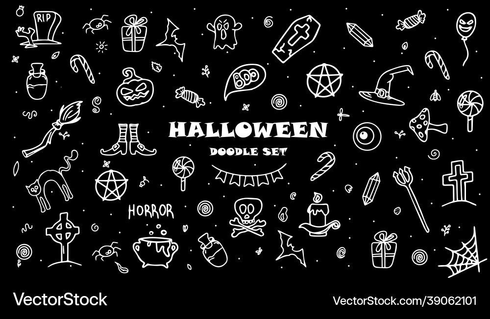 Hand drawn doodle halloween colorful Royalty Free Vector