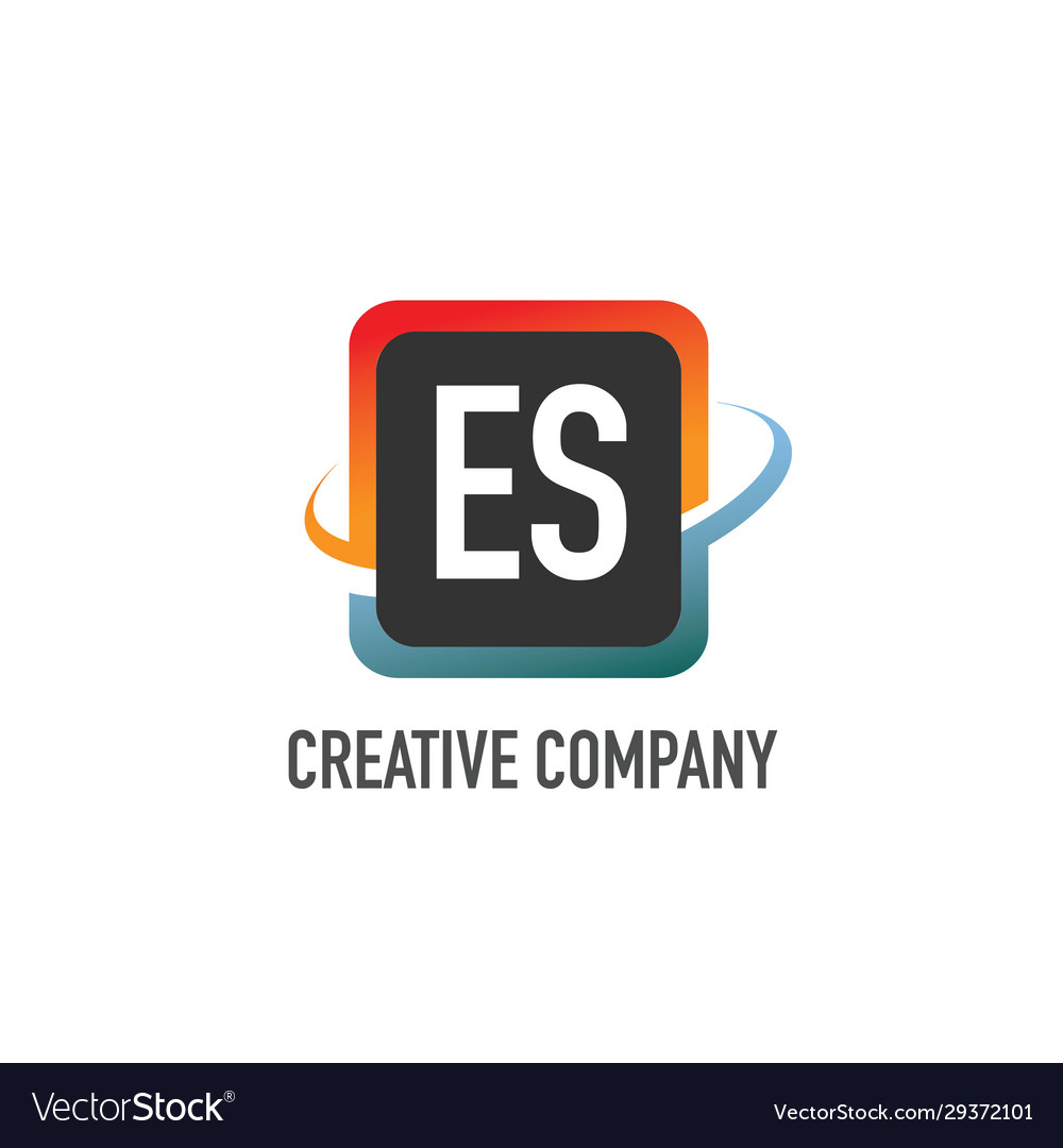 Initial letter es swoosh creative design logo Vector Image