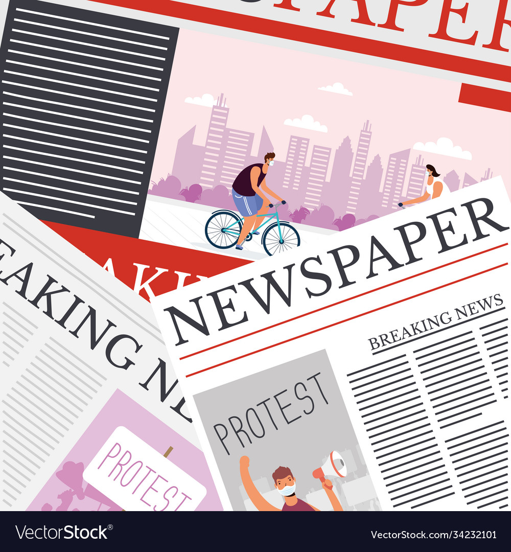 News papers communication pattern background Vector Image