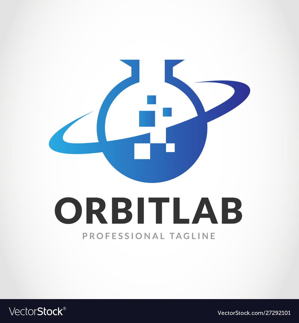 Orbital lab data science lab logo design Vector Image