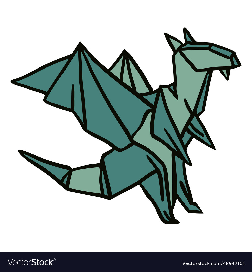 Origami dragon Royalty Free Vector Image - VectorStock