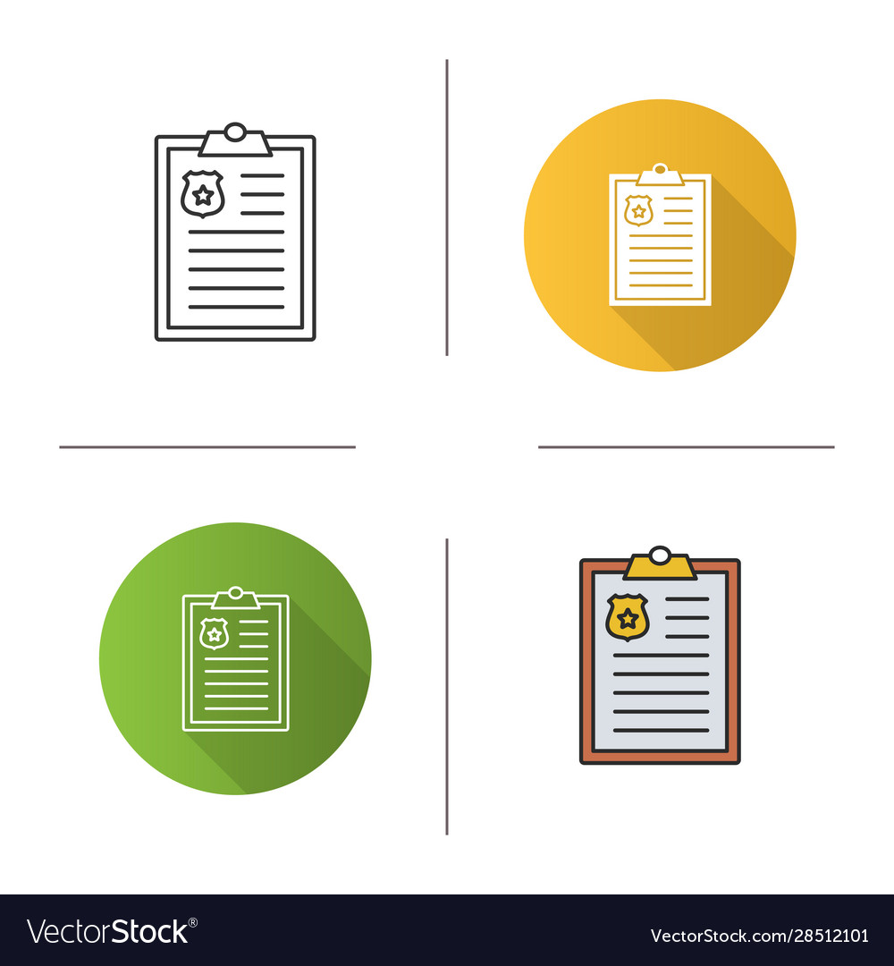 Police report icon Royalty Free Vector Image - VectorStock