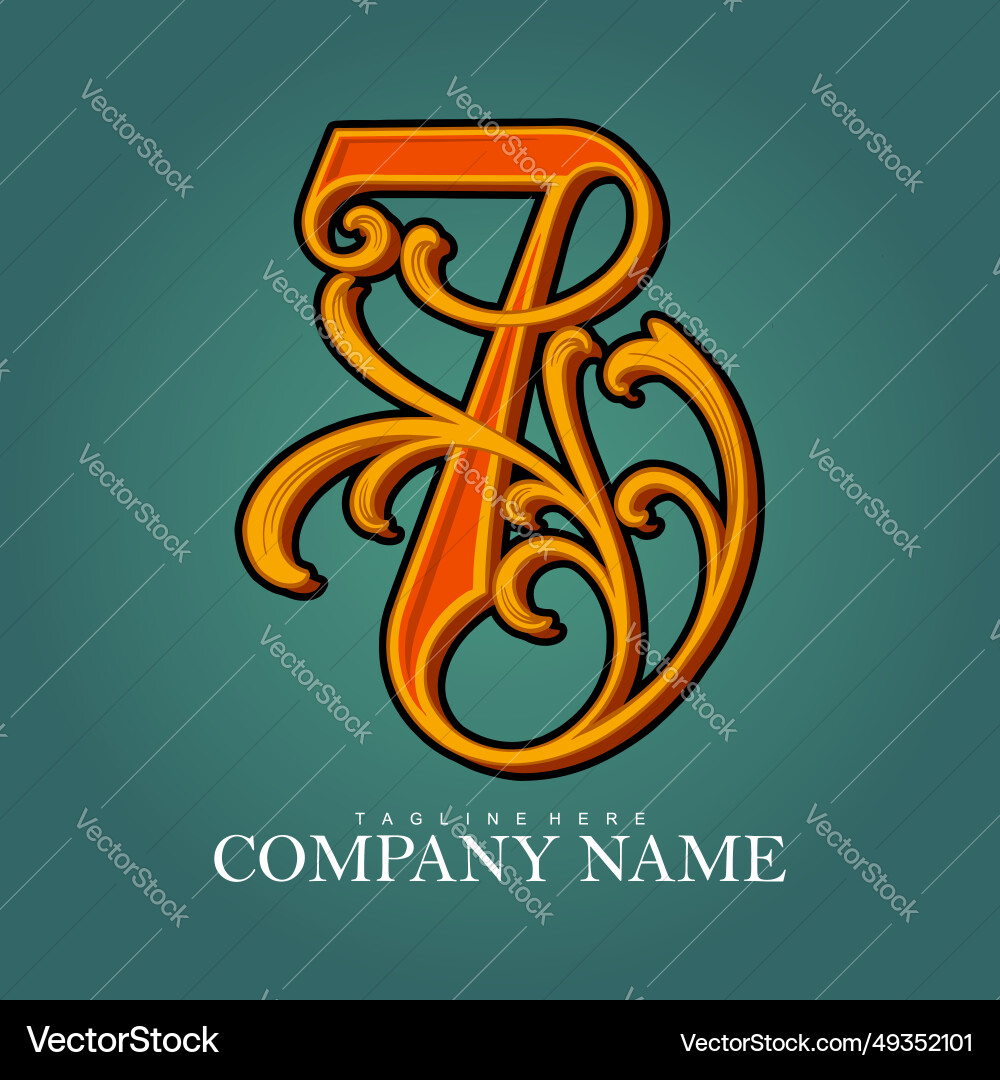 Regal flourish vintage number 7 monogram logo Vector Image
