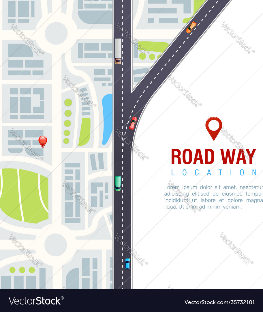 Road navigation poster Royalty Free Vector Image