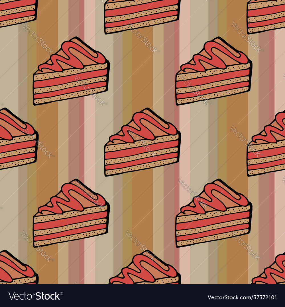 Seamless pattern with cake for fabric textile Vector Image
