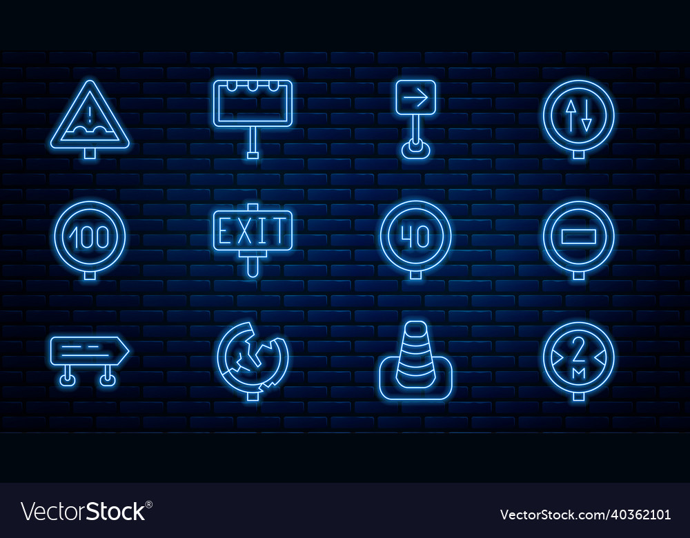 Set line road traffic sign stop traffic turn Vector Image Set line road traffic sign stop traffic turn Vector Image