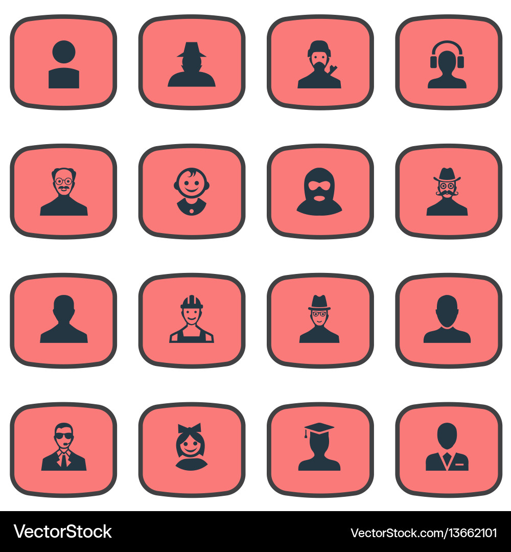 Set of simple member icons Royalty Free Vector Image