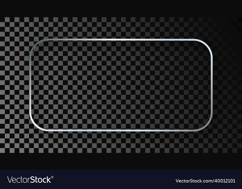 Silver glowing rounded rectangular frame Vector Image