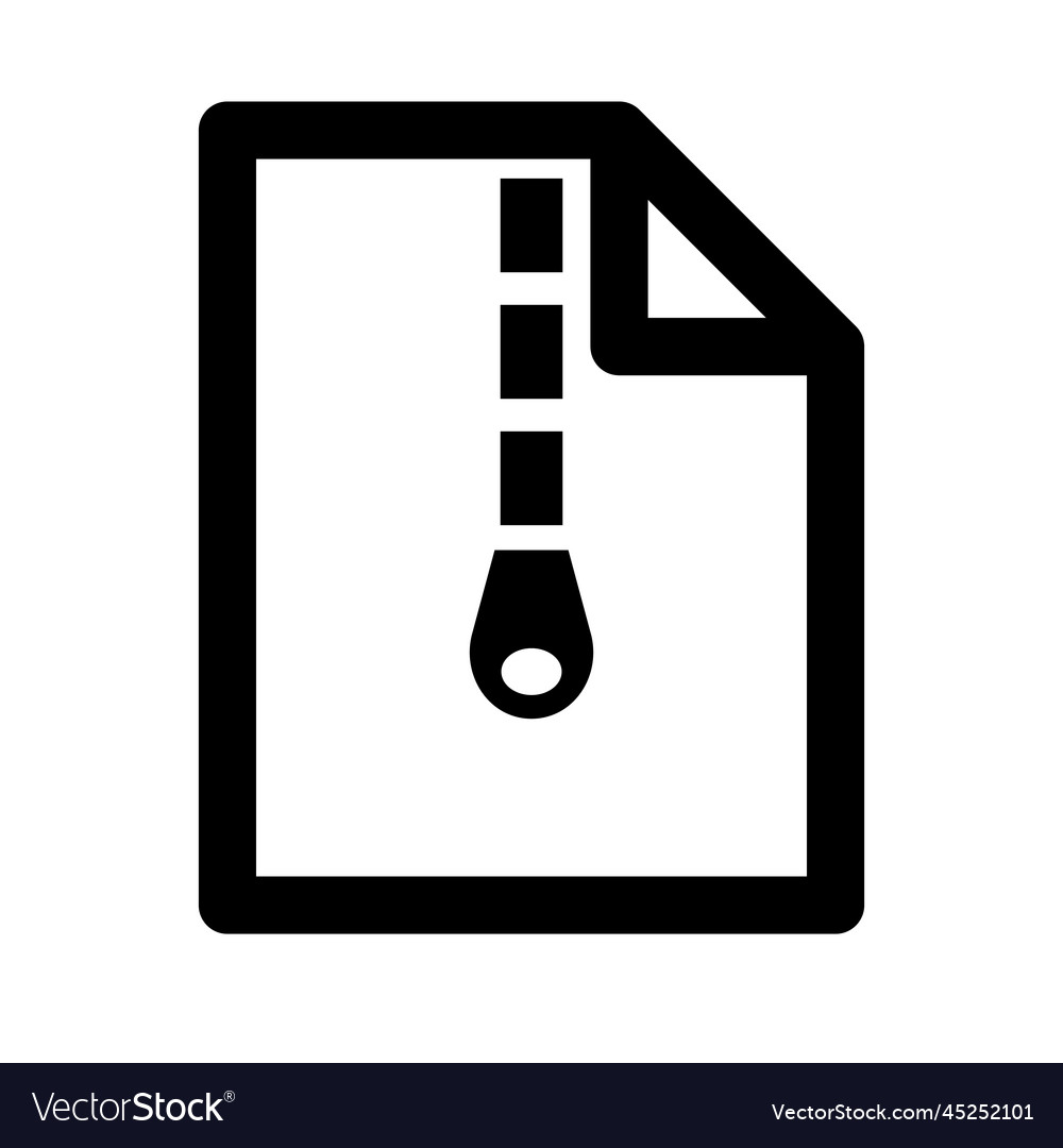 Simple zip file icon or compressed file Royalty Free Vector