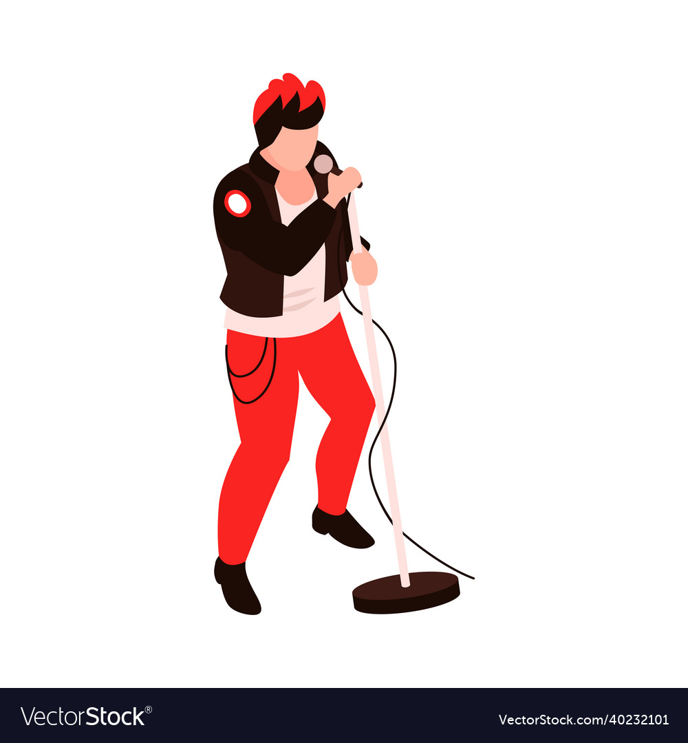 Singing guy talent composition Royalty Free Vector Image