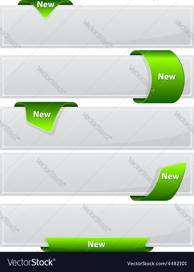 Web button with green ribbon Royalty Free Vector Image