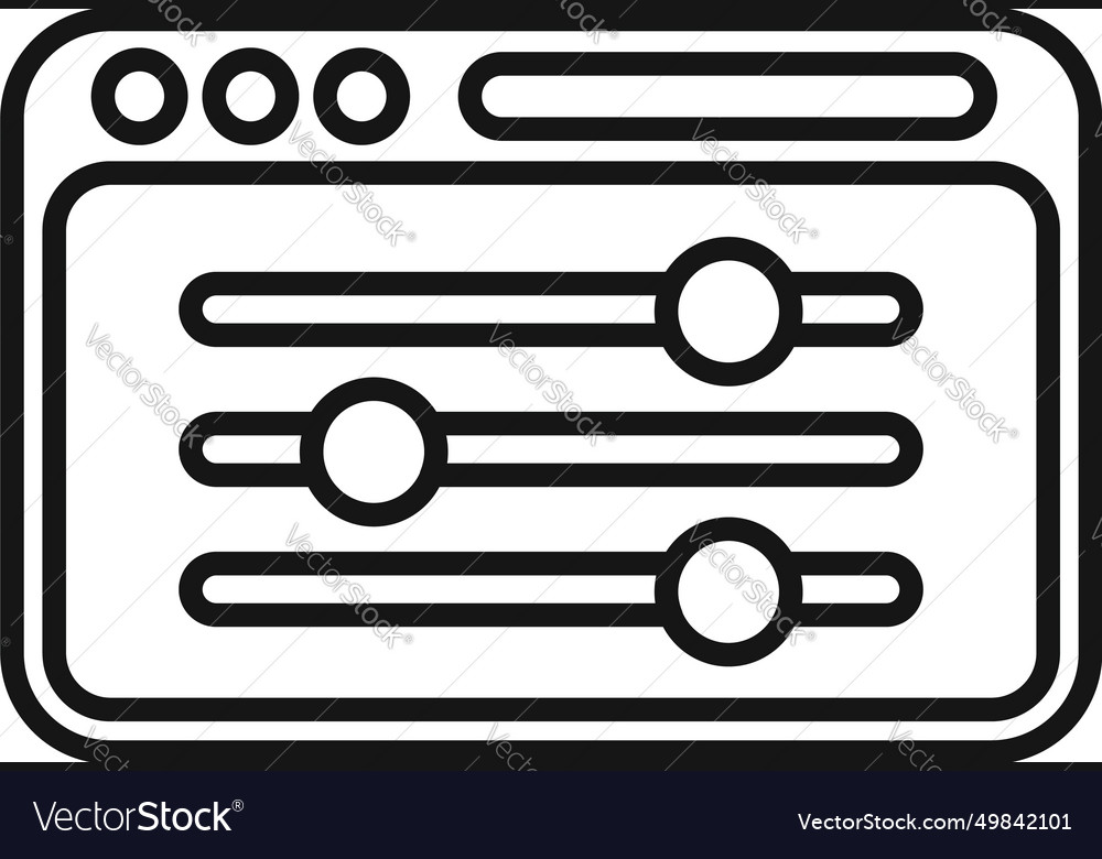 Web content filter icon outline cloud Royalty Free Vector