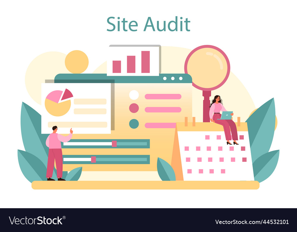 Website Audit Concept Web Page Analysis Royalty Free Vector