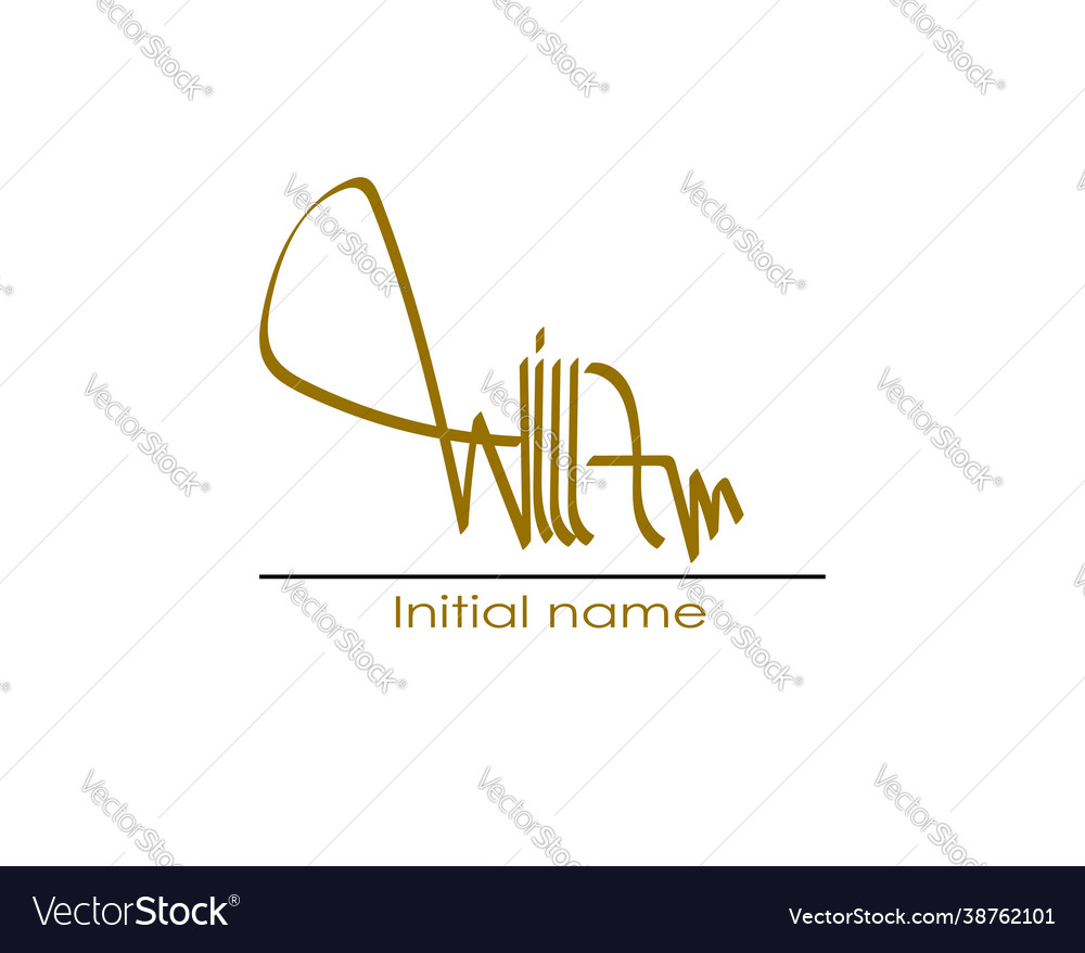 William initial name Royalty Free Vector Image
