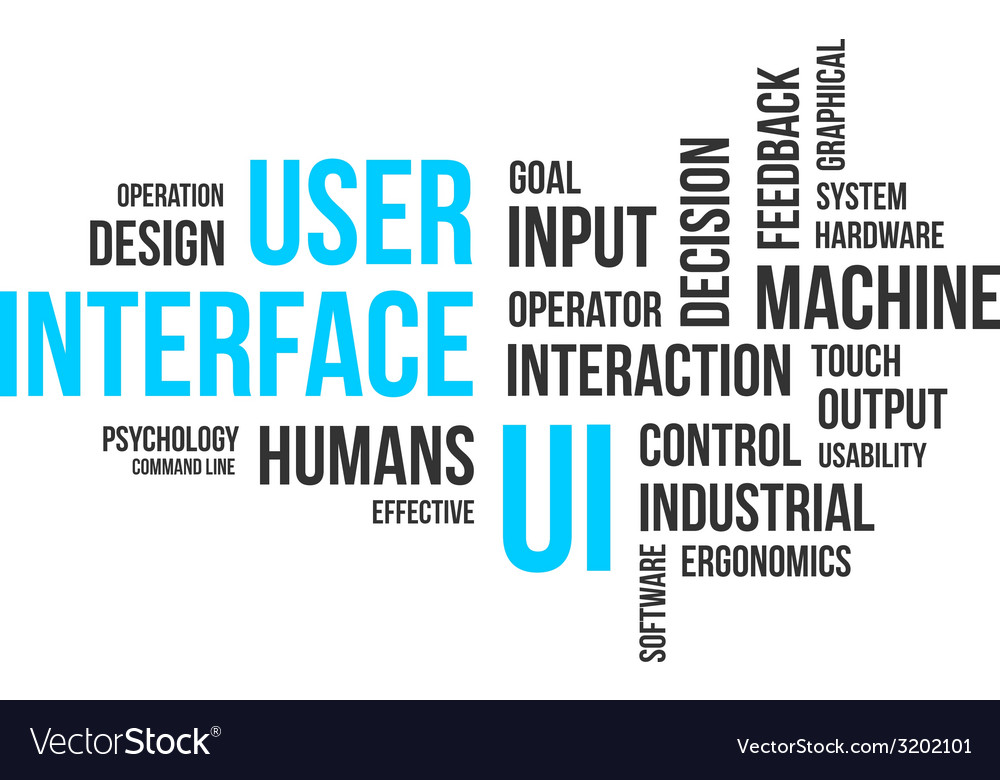 Word cloud user interface Royalty Free Vector Image