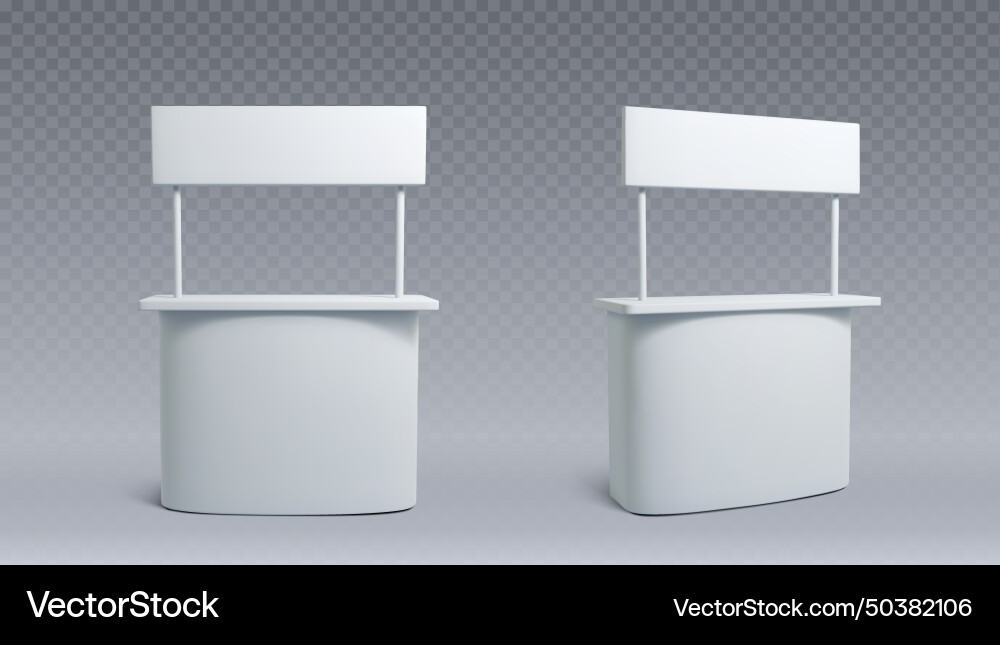 Advertising and promo white booth stand mockup Vector Image