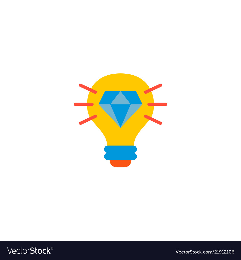 Brilliant idea icon flat element Royalty Free Vector Image