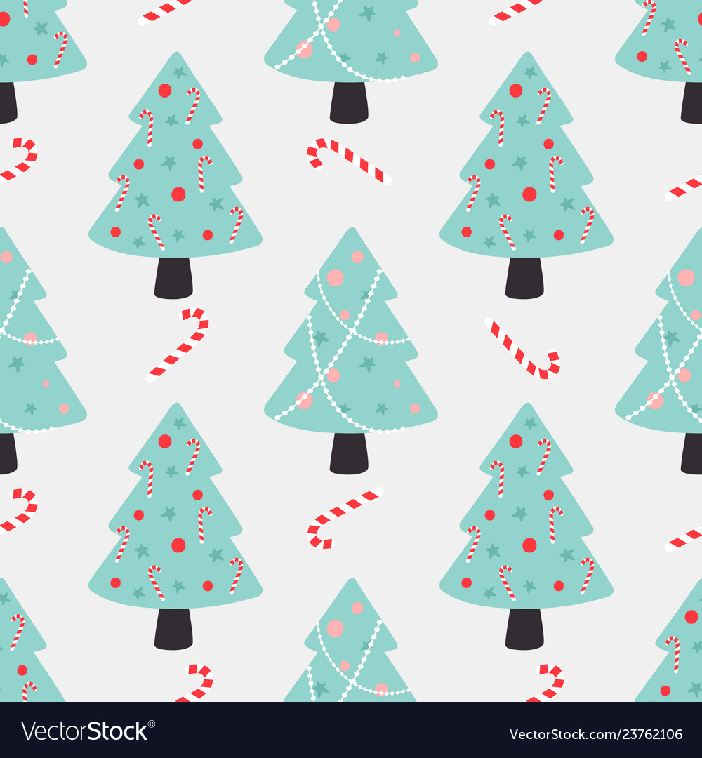 Christmas tree seamless pattern Royalty Free Vector Image