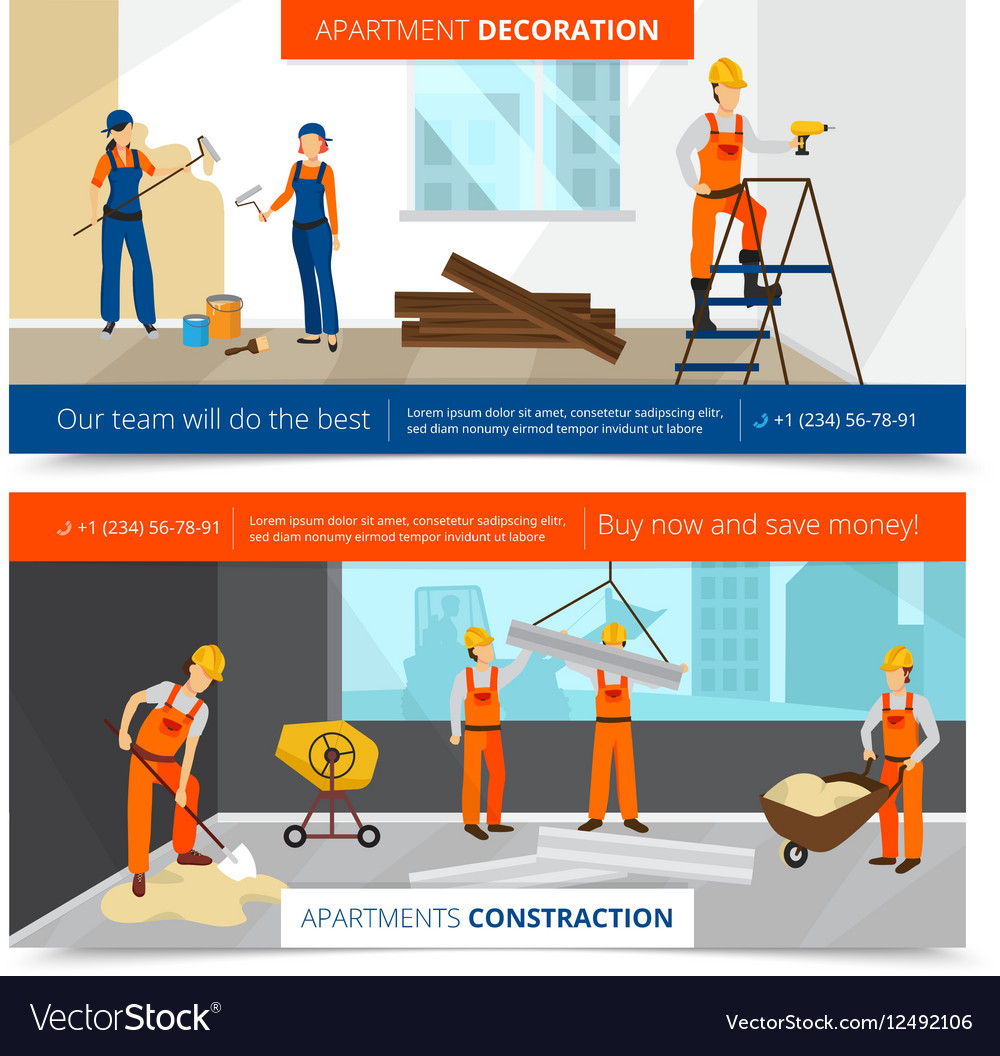 Construction banners set Royalty Free Vector Image