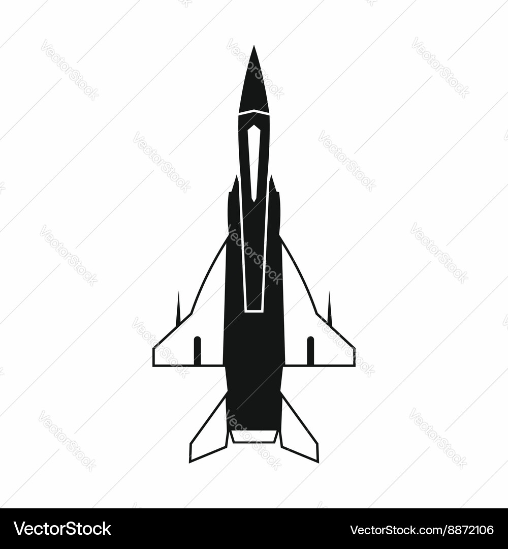 Fighter jet icon simple style Royalty Free Vector Image