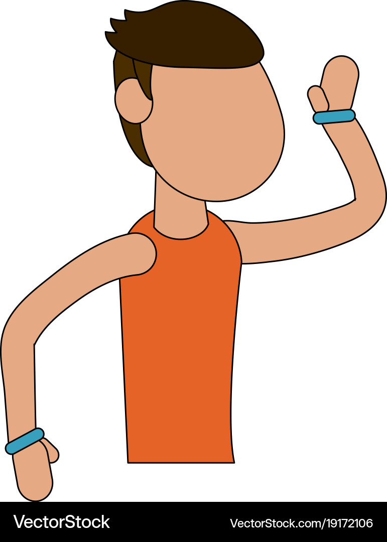 Fitness man avatar cartoon Royalty Free Vector Image