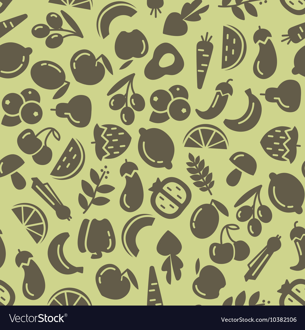 Fruit and vegetables background seamless pattern Vector Image