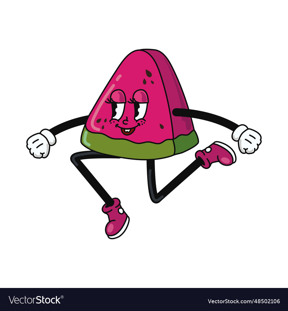 Fruit cartoon character watermelon Royalty Free Vector Image