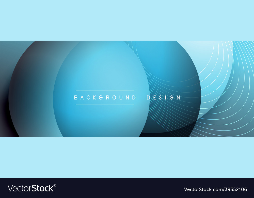 Gradient circles with shadows techno Royalty Free Vector