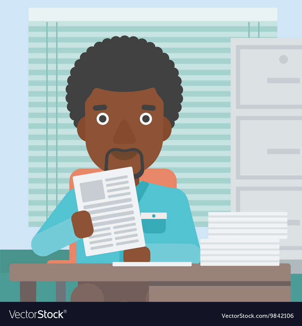 Hr manager checking files Royalty Free Vector Image