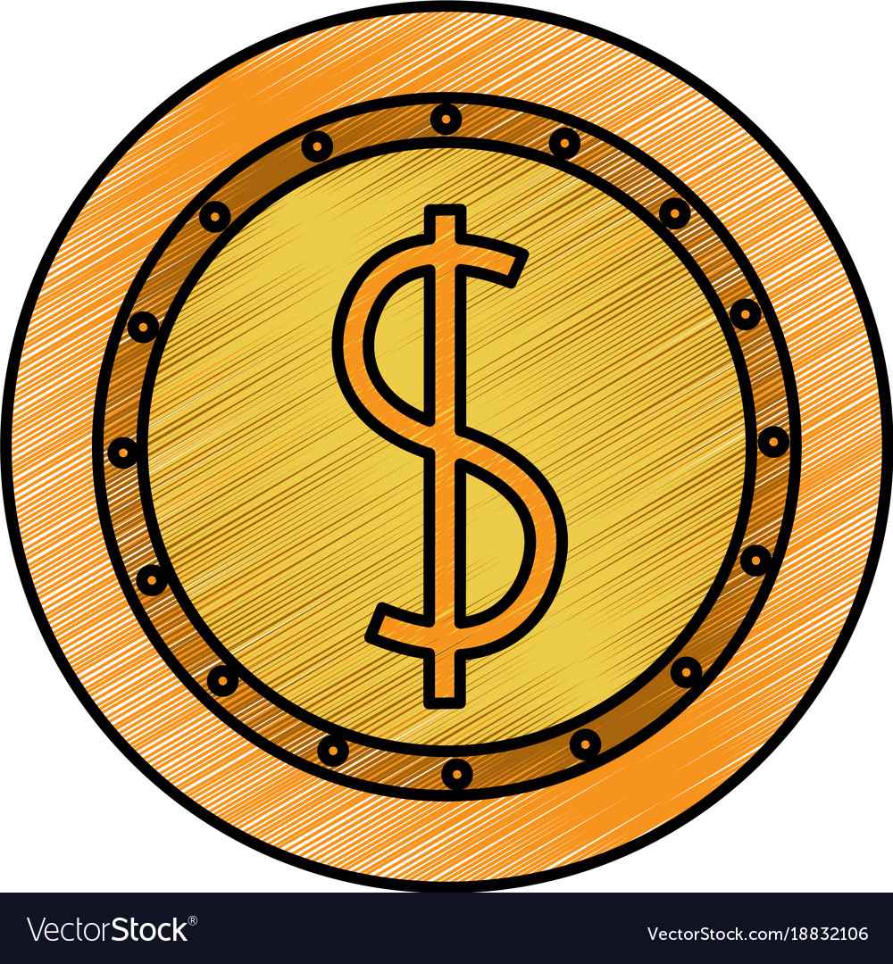 Isolated coin design Royalty Free Vector Image
