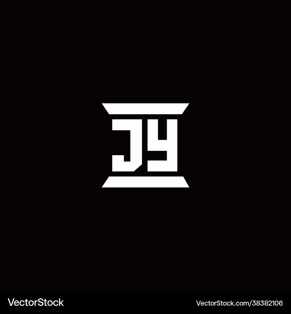 Jy logo monogram with pillar shape designs Vector Image