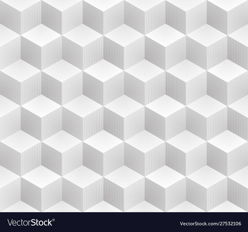 Neutral gray cubes isometric seamless pattern Vector Image