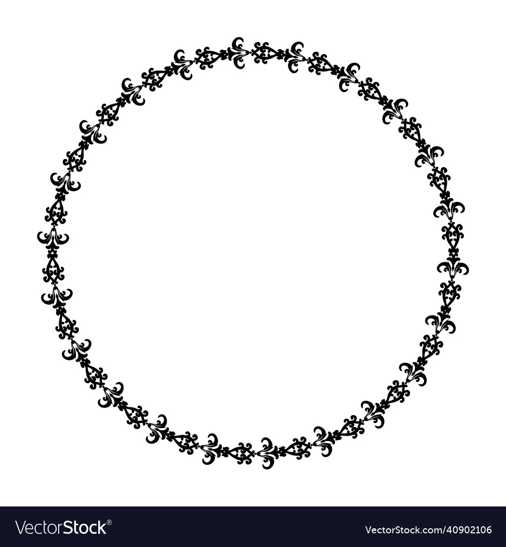 Patterned circular frame circular ornament Vector Image