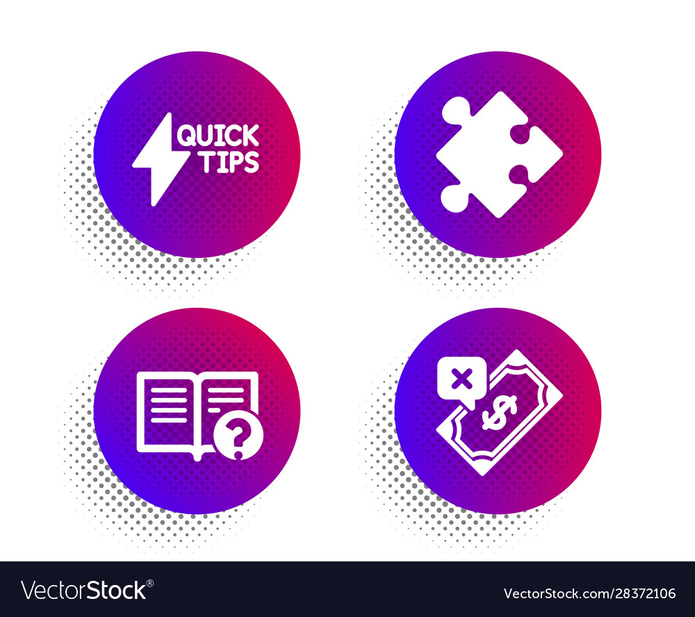 Quickstart guide strategy and help icons set Vector Image