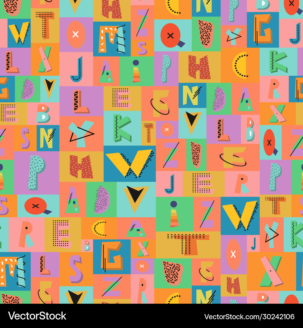 Seamless pattern with funny colorful Royalty Free Vector