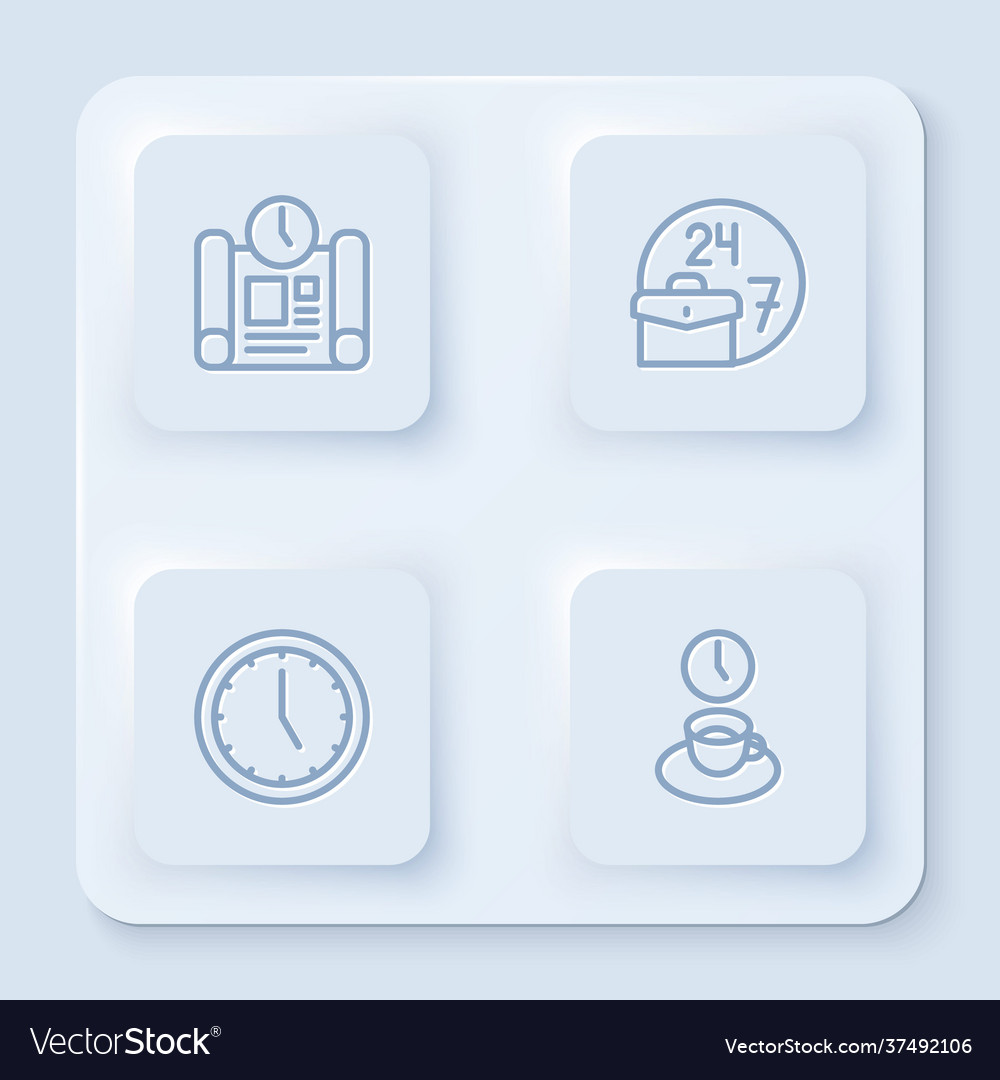 Set line project time plan always busy clock Vector Image
