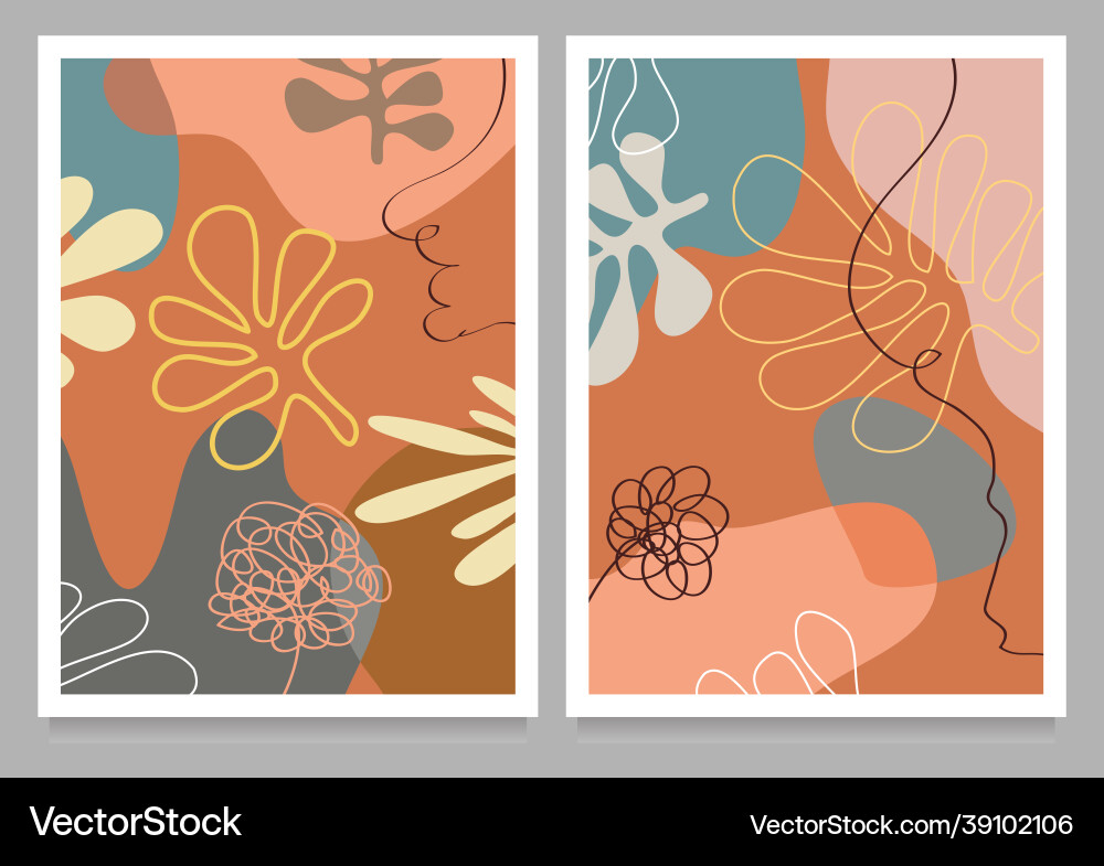 Set of abstract backgrounds matisse cutouts Vector Image