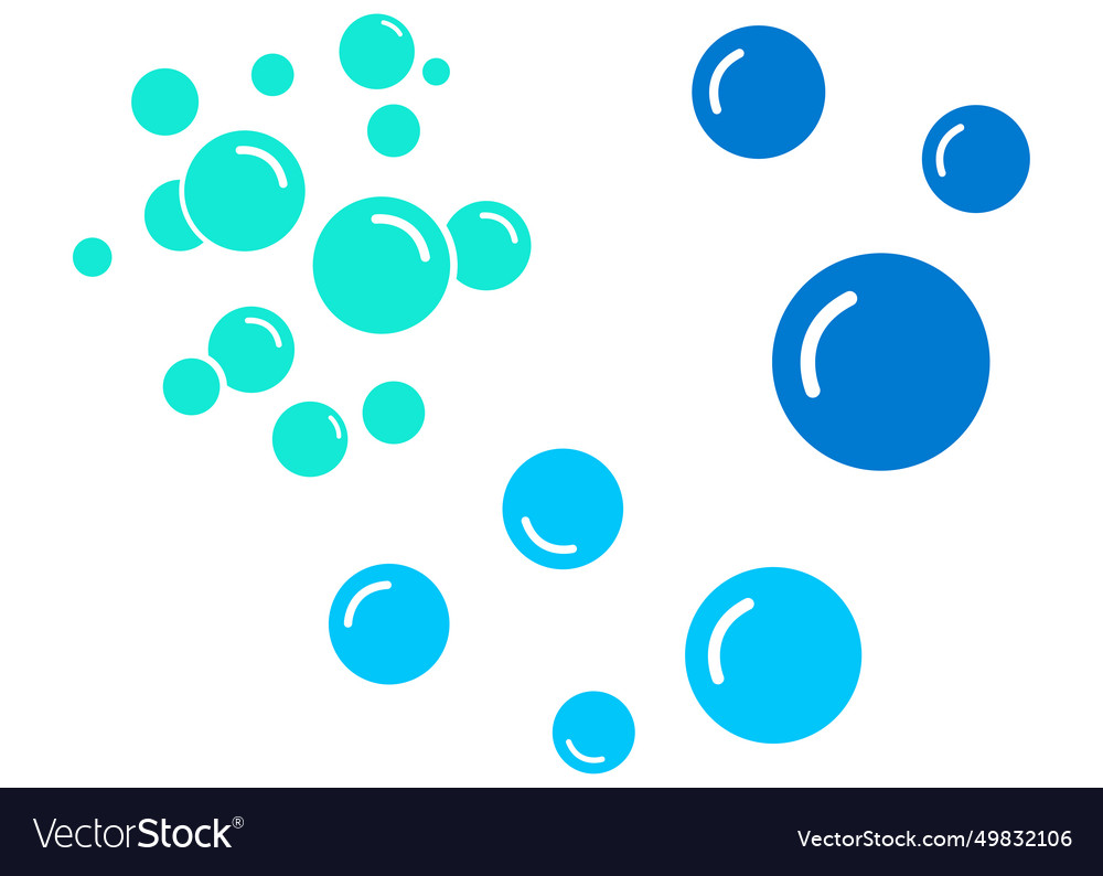 Set Of Blue Bubbles Floating Flat Design Vector Image