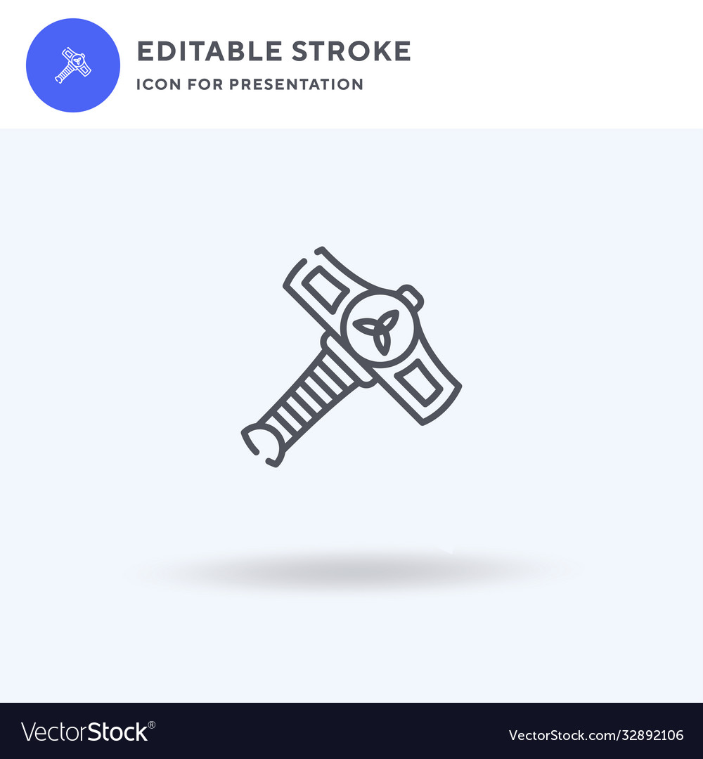 Thor hammer icon filled flat sign solid Royalty Free Vector