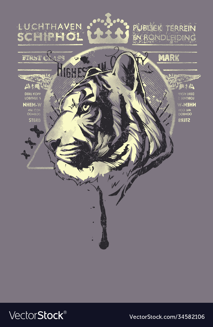 Tiger king Royalty Free Vector Image - VectorStock