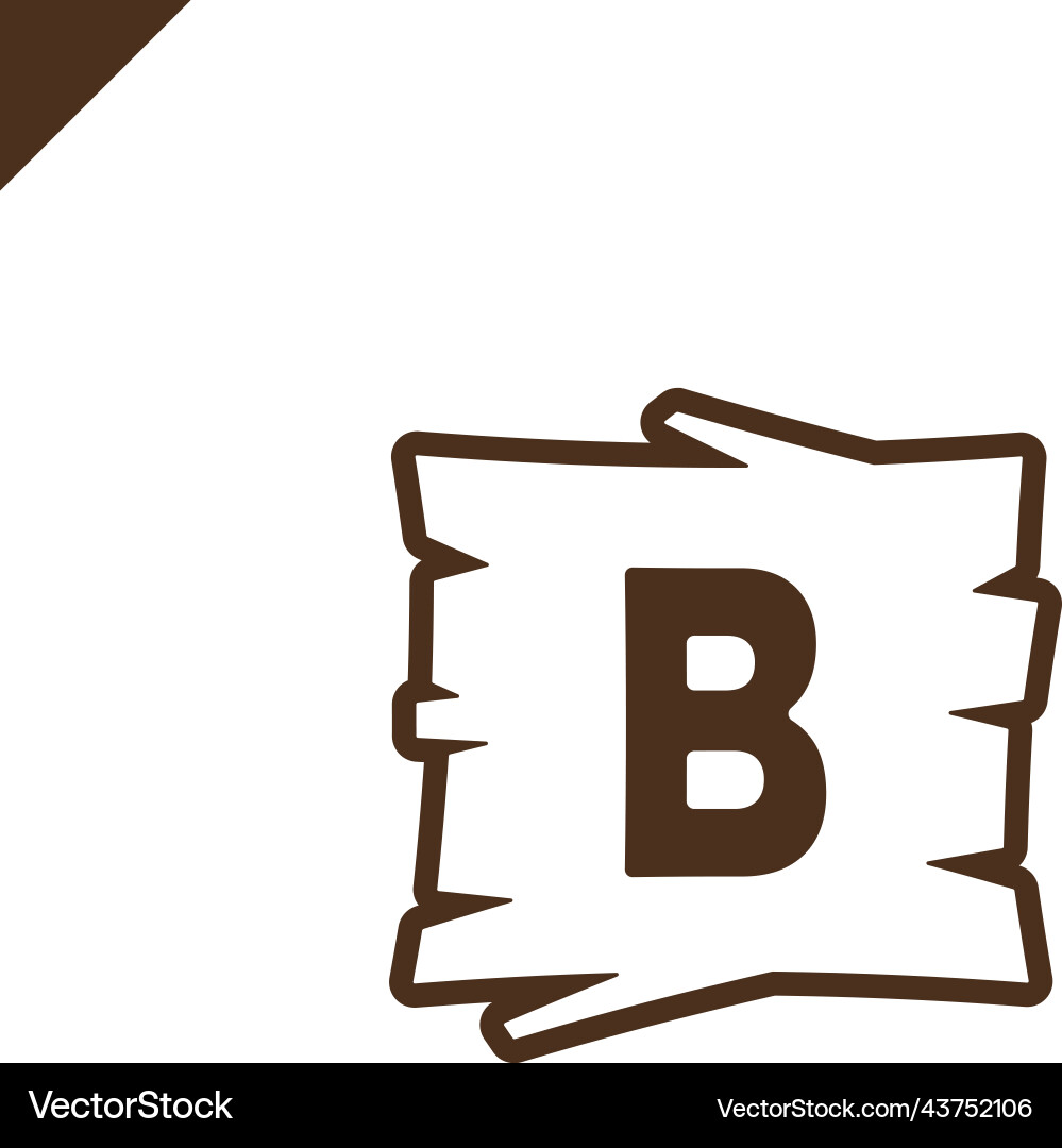 Wooden alphabet or font blocks with letter b Vector Image