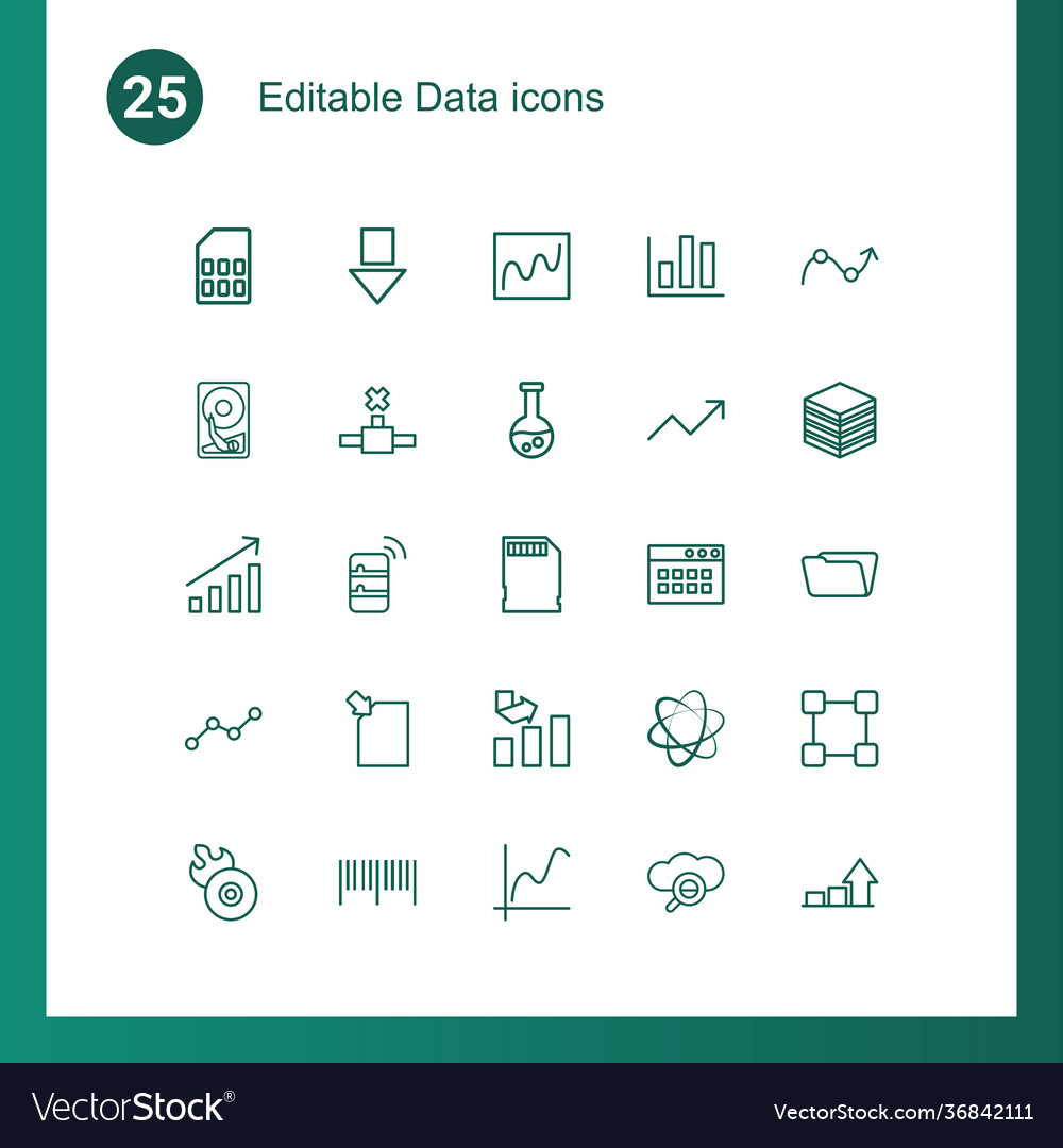 25 data icons Royalty Free Vector Image - VectorStock