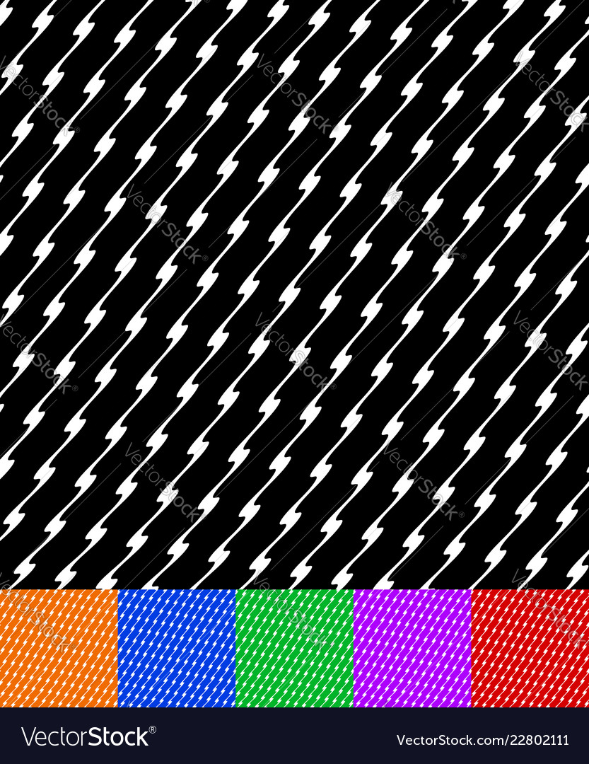 Abstract distorted lines pattern background set Vector Image