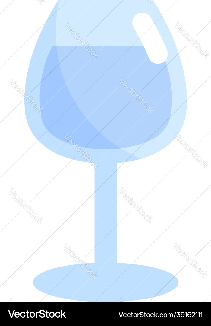 Blue glass of wine on a white background Vector Image